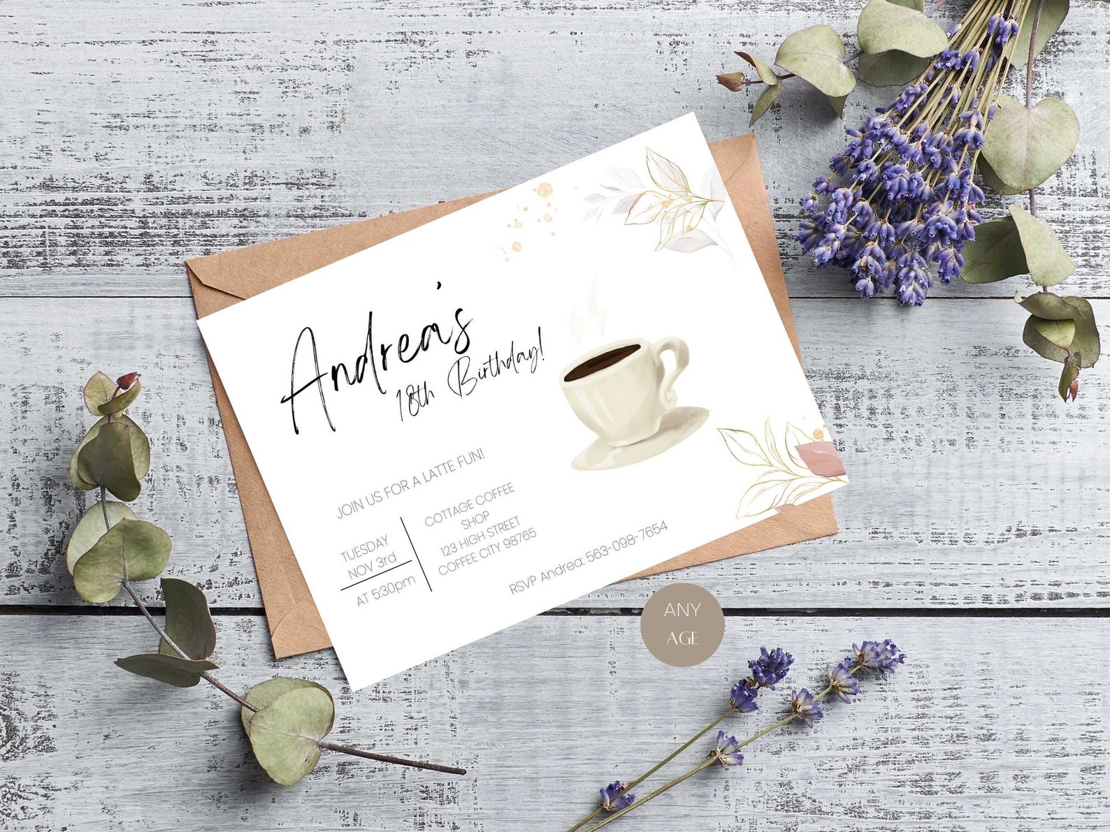 Coffee Invitation Coffee Invite Latte Invitation Editable Etsy