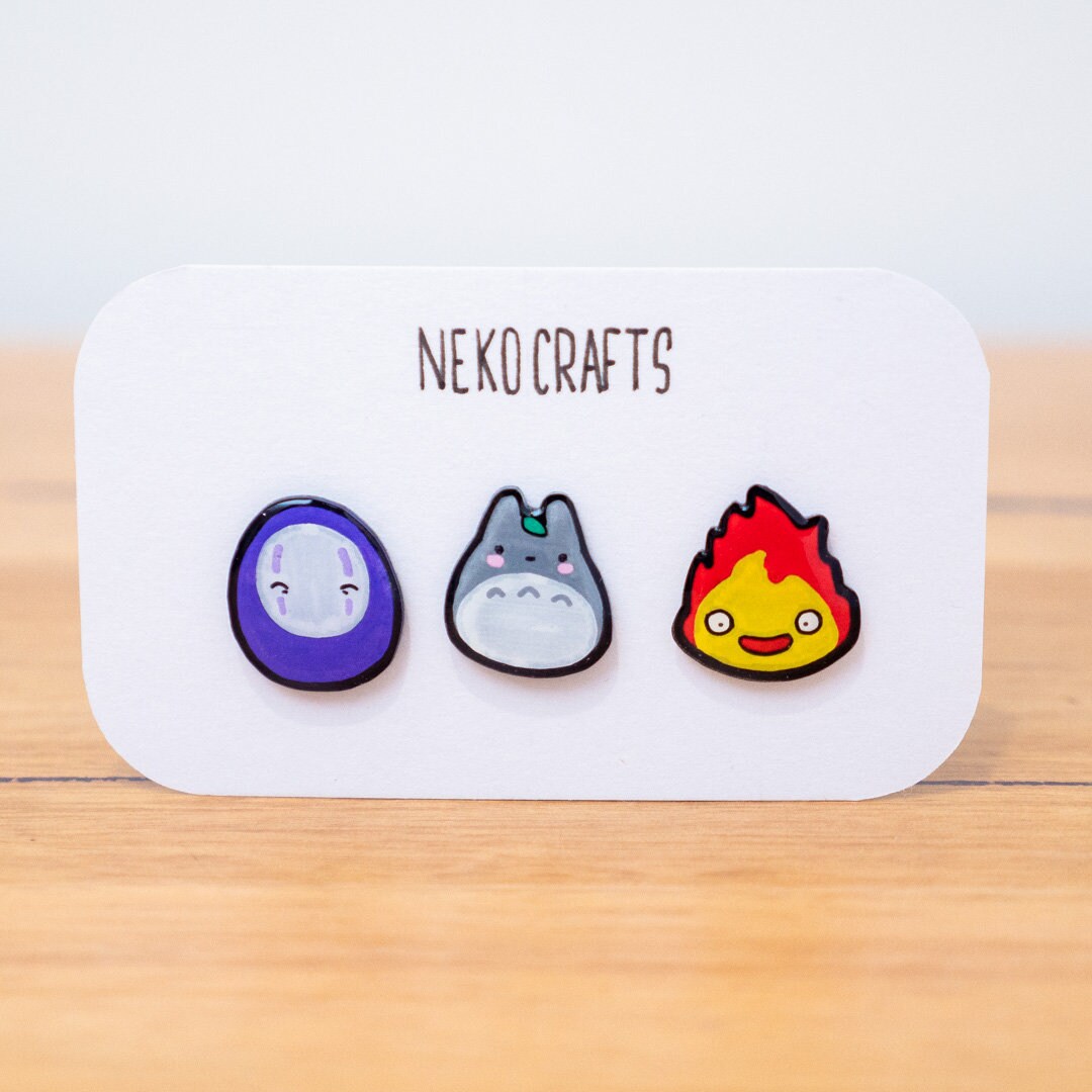 Studio Ghibli Inspired Pin Set - Mini Pin, Handmade Pins - Pin Badge ...