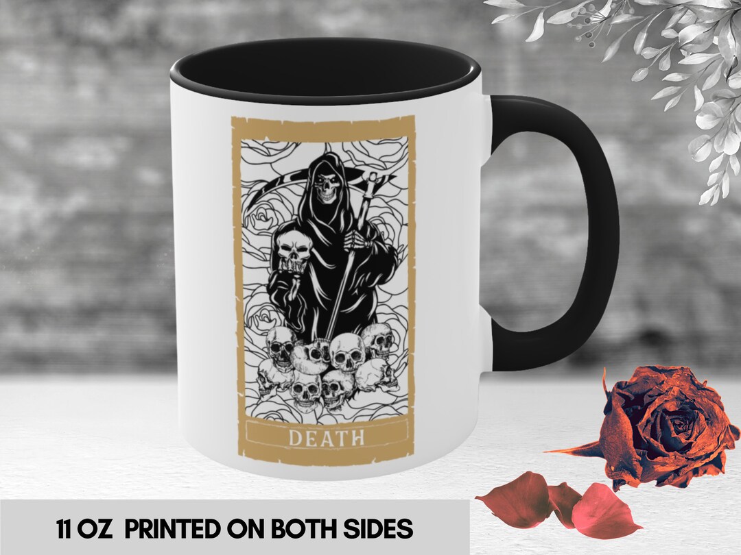 The Death Card , Grim Reaper Tarot Card Coffee Mug, Gift for Celestial ...