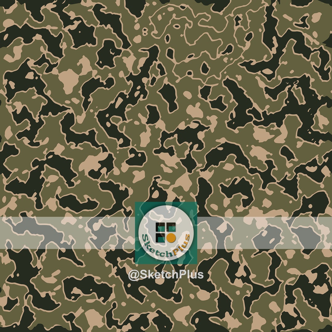 Military Camouflage Pattern Palette Knife Colored Pencil Scrapbook ...