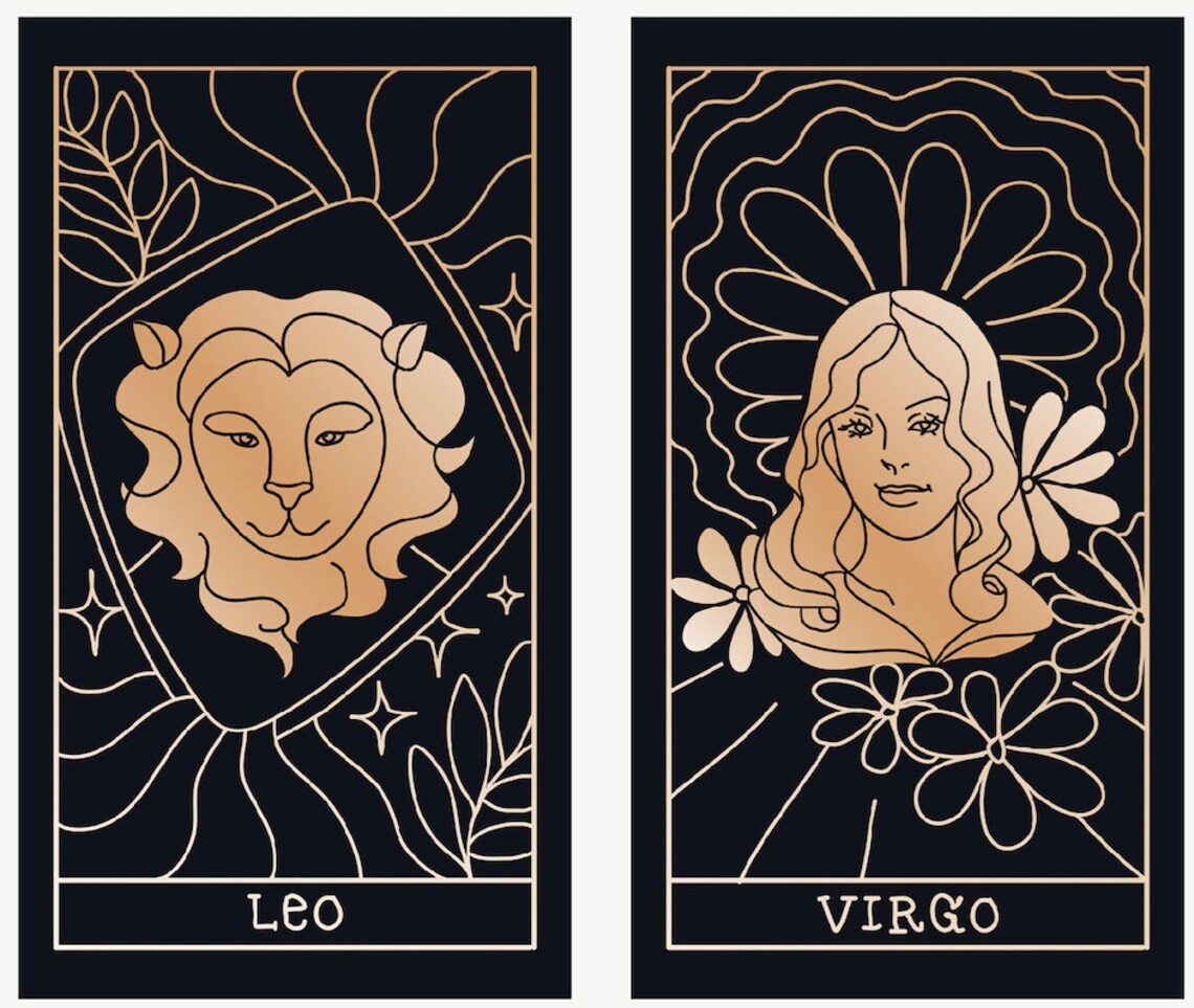 Zodiac Signs- Collection- Cool Black and Gold - Etsy