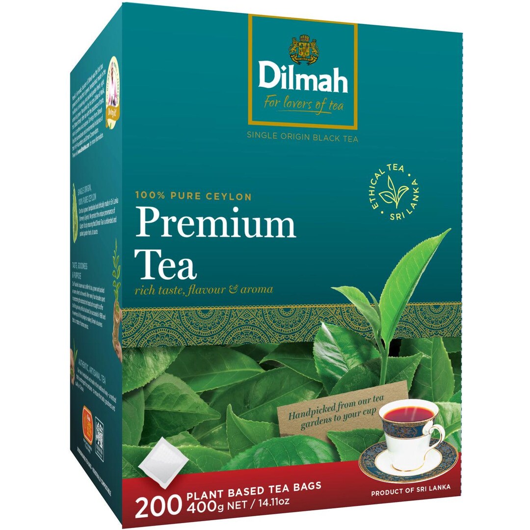 Dilmah Premium Ceylon Tea – 100 Tea Bags | Pure Sri Lankan Black Tea ...