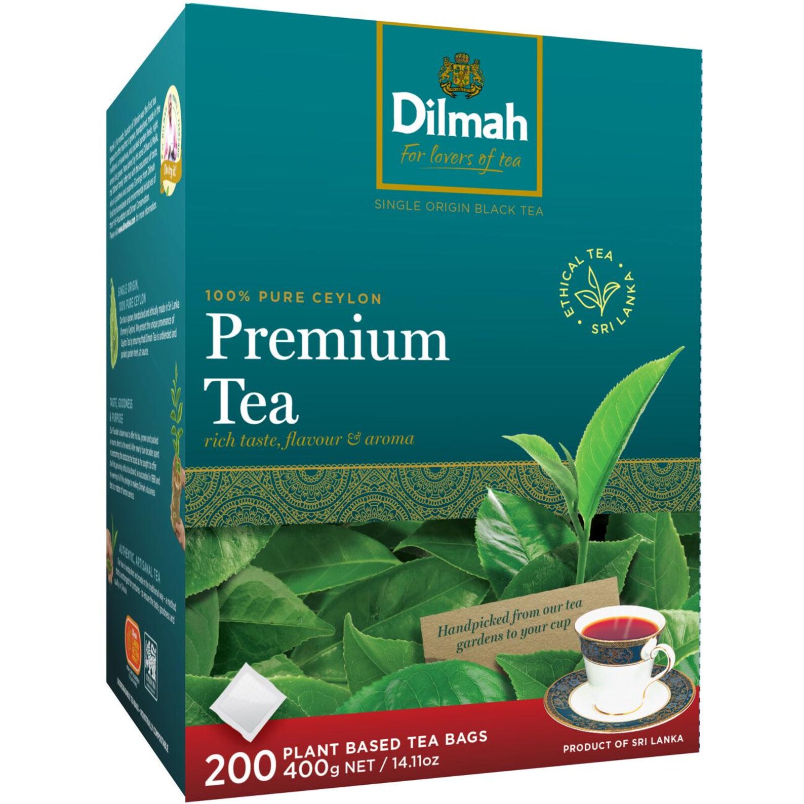 Dilmah Premium Ceylon Tea – 100 Tea Bags | Pure Sri Lankan Black Tea ...