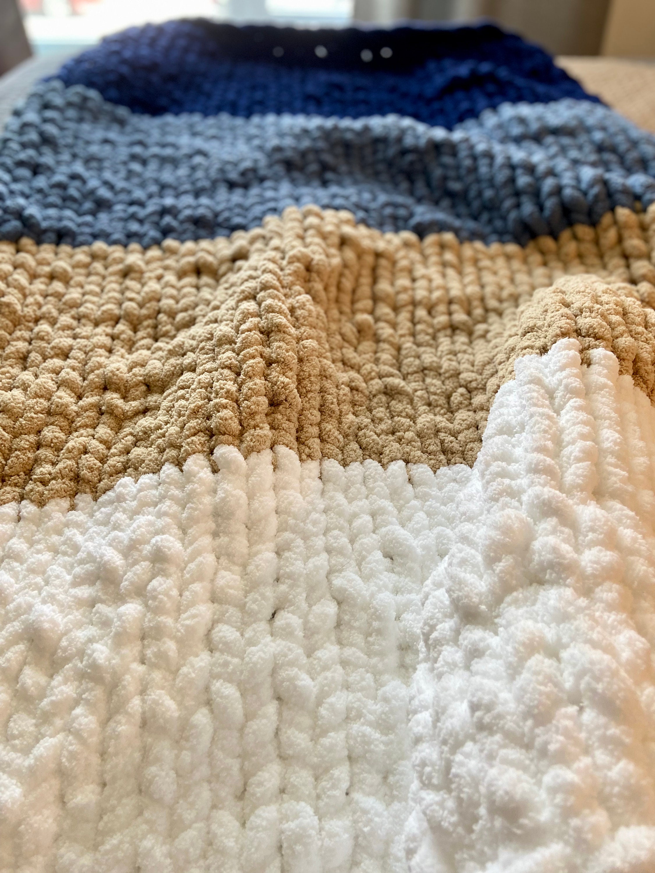 The Great Wave Inspired Chunky Knit Throw Blanket Cozy Home Decor ...