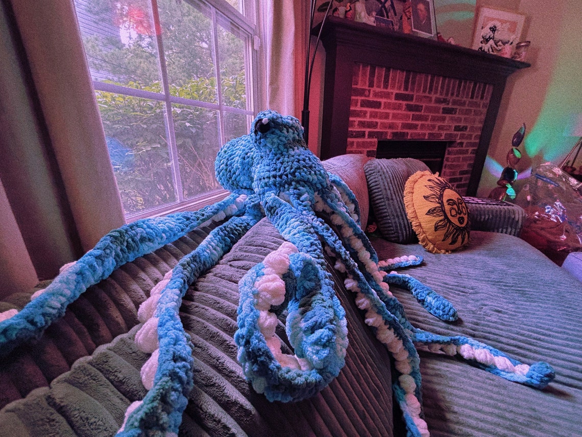 Whimsical Giant Crochet Octopus Plush Handmade Ocean Decor - Etsy
