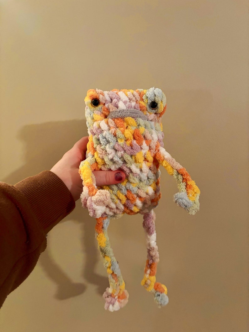 Adorable Crochet Leggy Frog - Handmade Amigurumi Plush Toy Medium Size ...