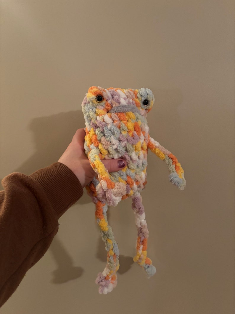 Adorable Crochet Leggy Frog - Handmade Amigurumi Plush Toy Medium Size ...