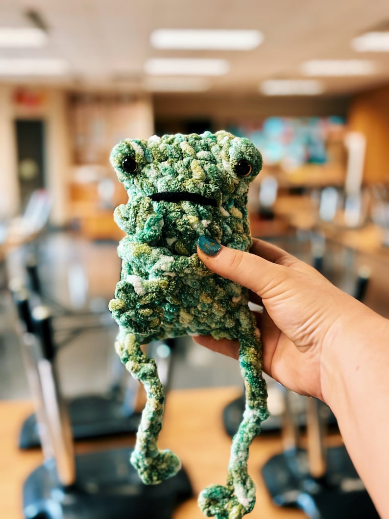 Adorable Crochet Leggy Frog - Handmade Amigurumi Plush Toy Medium Size ...