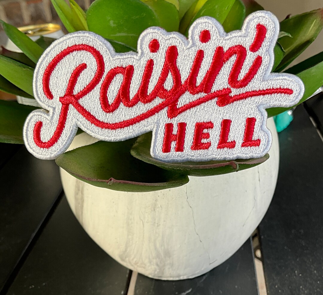 Raisin' Hell Hat Patch - Western Hat Patch - Trucker Hat Patch - Iron on Patch - Etsy