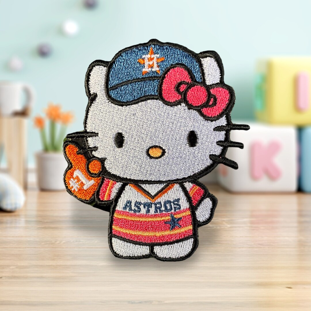 Astros Kitty Embroidery Hat Patch - Baseball Patch - Western Hat Patch ...