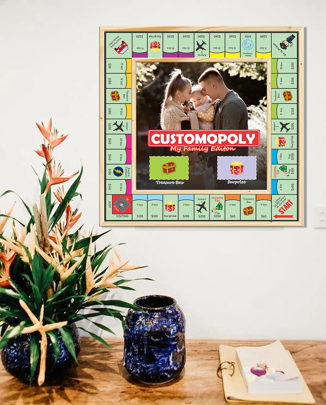 Custom Opoly Game | Rustic Wooden Board, Personalized Gift - Etsy