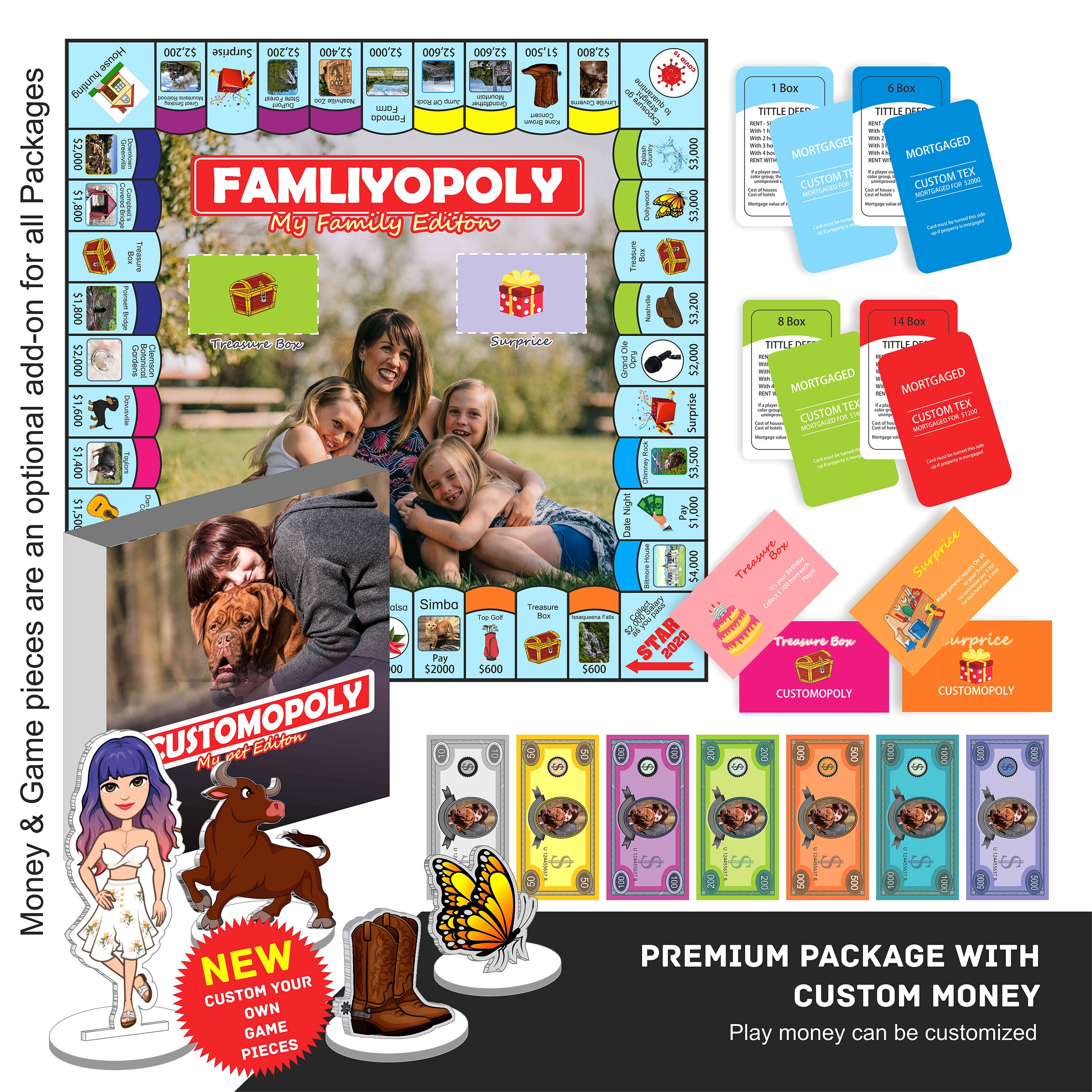 Custompoly Game Board, Custom Game Board, Game Board, Personalized ...