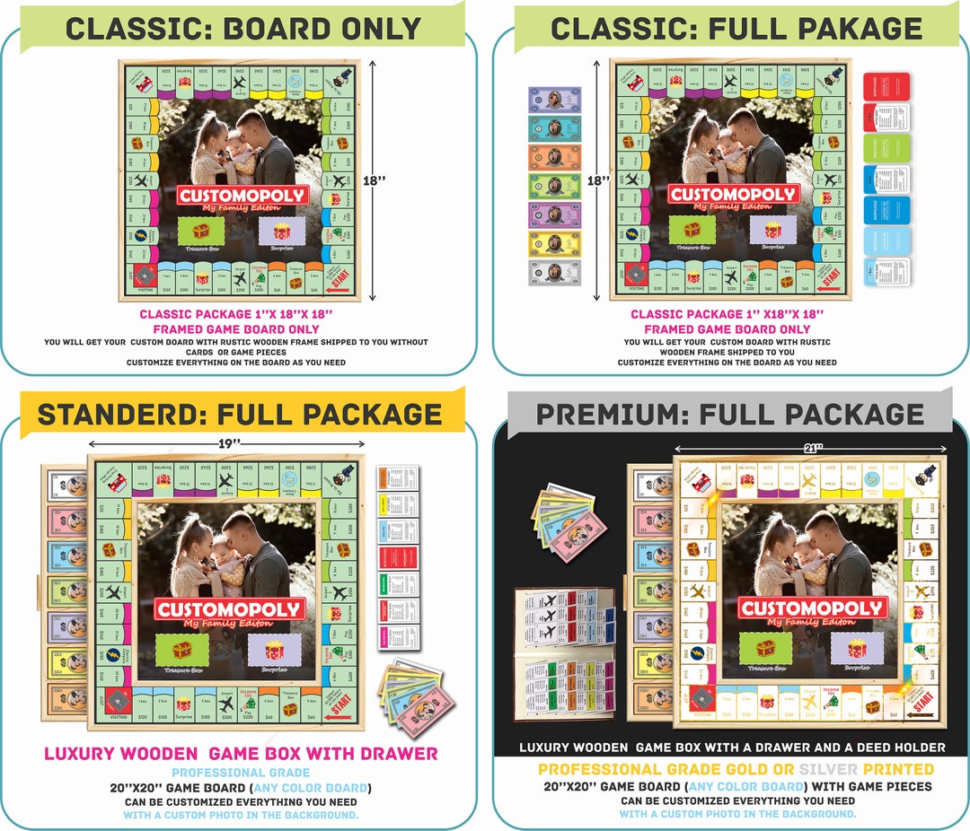 Rustic Wooden Your Opoly Game |custom Game| Customized Gift ...