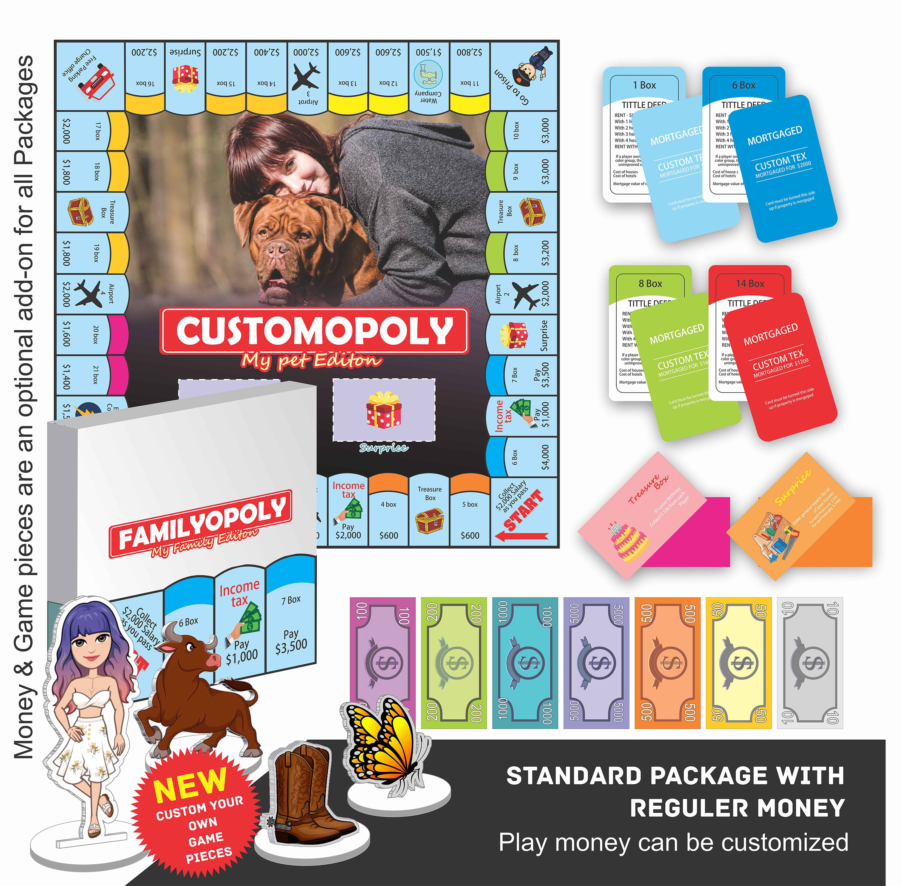 Custompoly Game Board, Custom Game Board, Game Board, Personalized ...