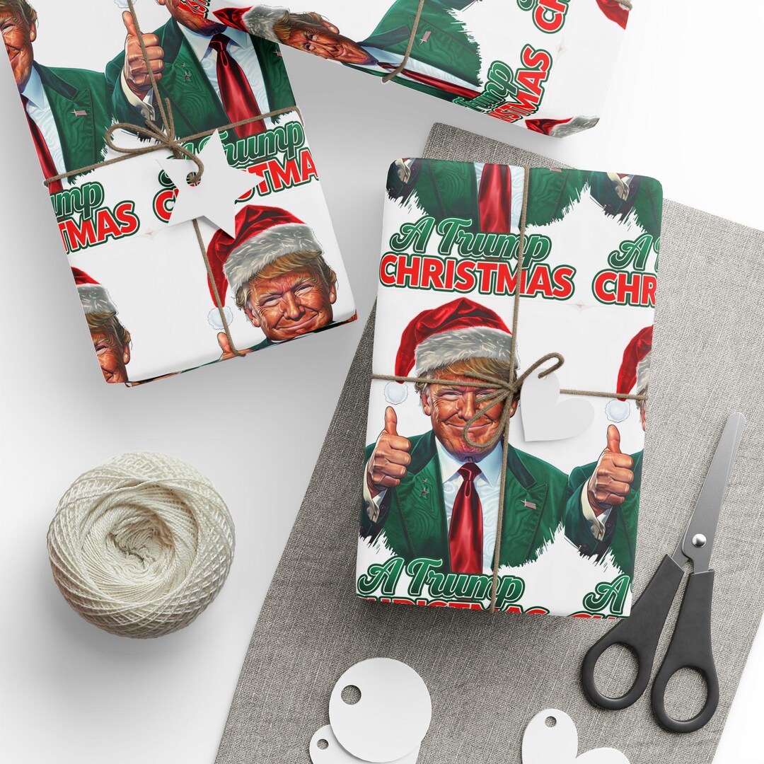 Wrapping Paper, Trump 2024 Christmas Gift Wrap, Make Christmas Great ...