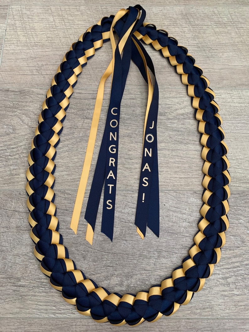 Satin and Grosgrain Lei With Name/congrats - Etsy