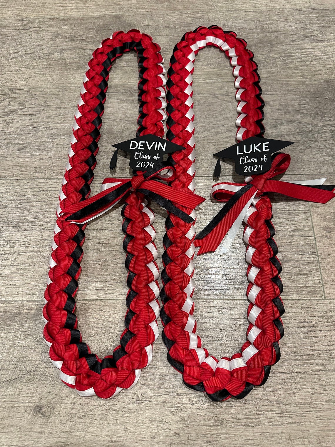 Satin and Grosgrain Lei With Personalized Graduation Cap - Etsy