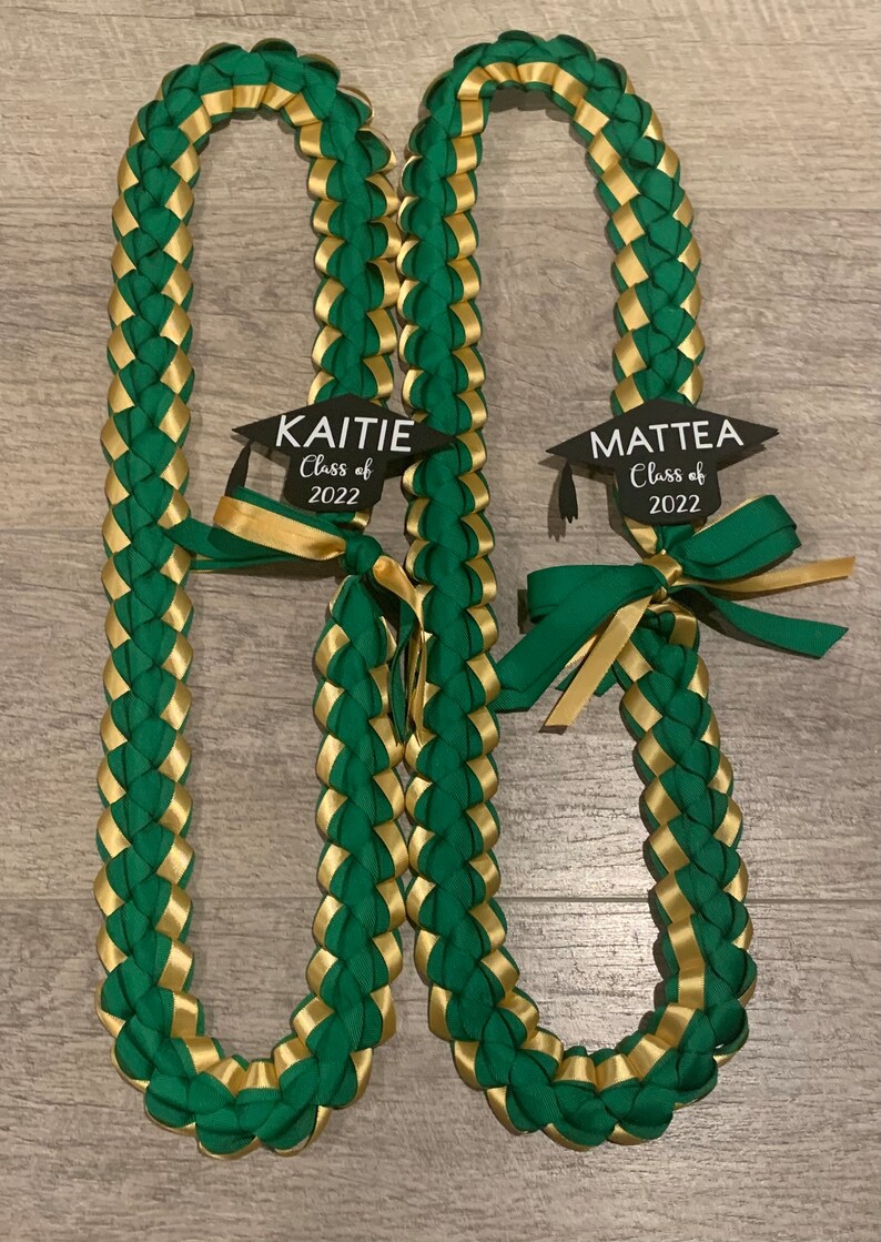 Satin and Grosgrain Lei With Personalized Graduation Cap - Etsy