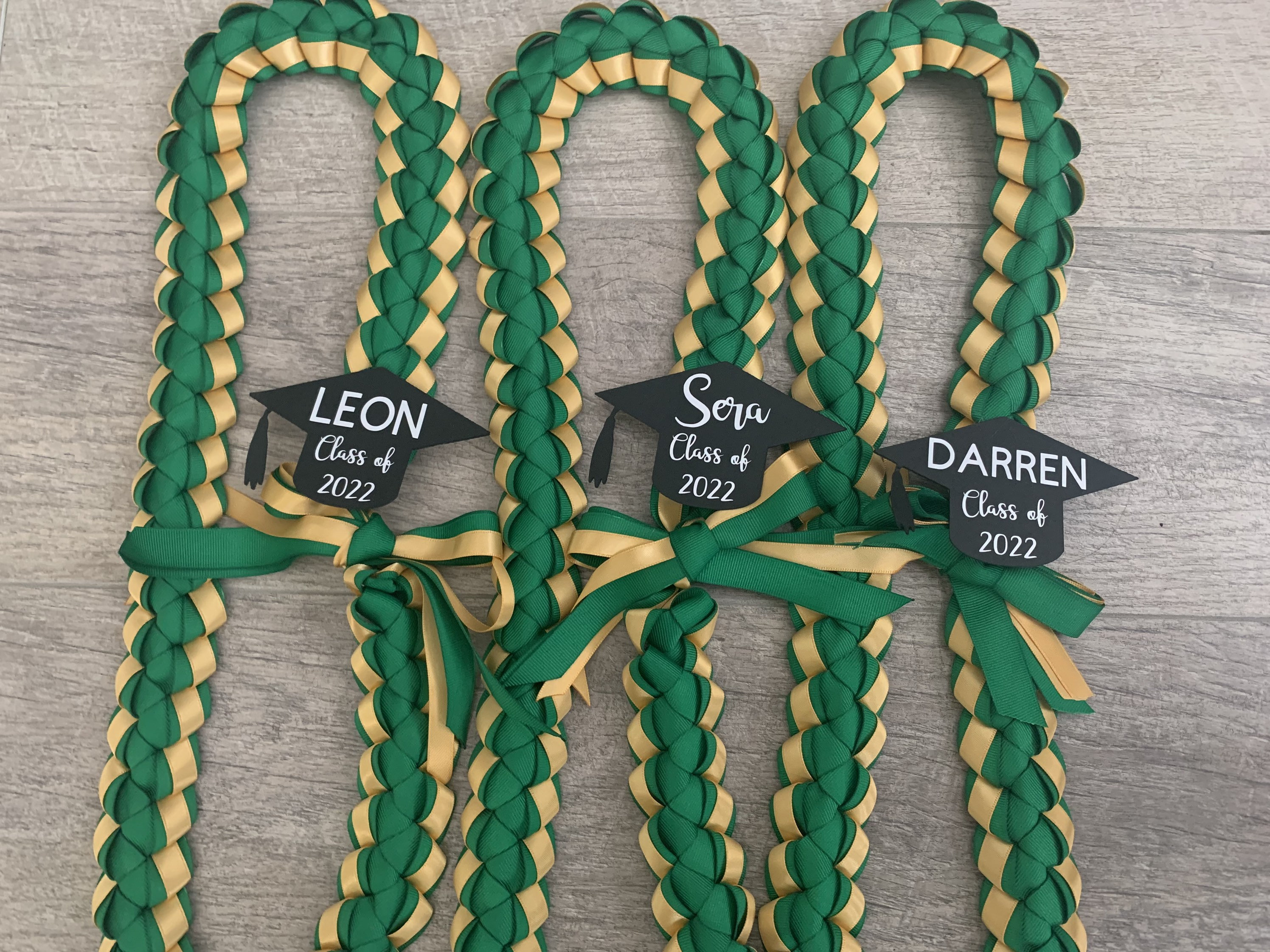 Satin and Grosgrain Lei With Personalized Graduation Cap - Etsy