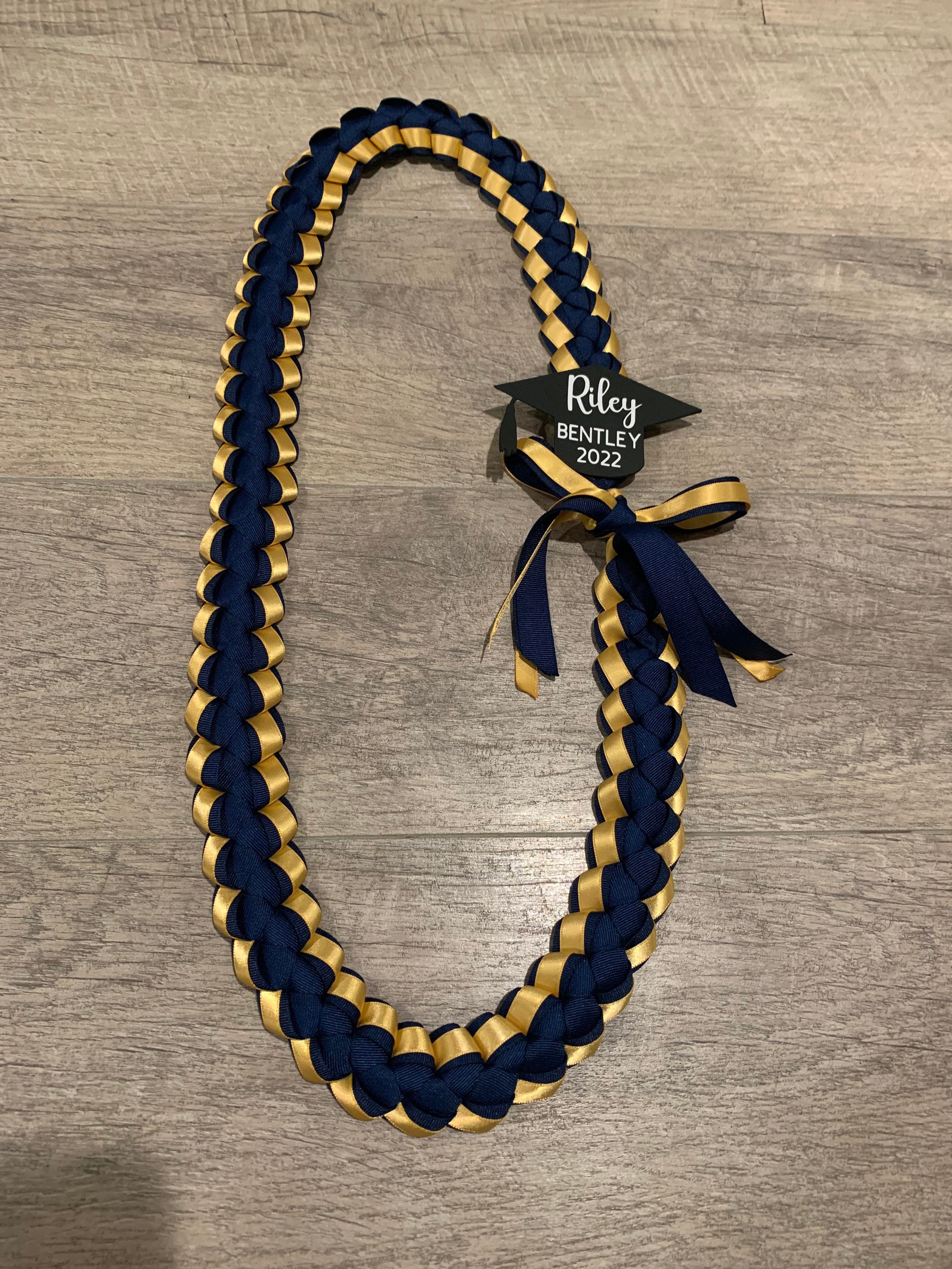 Satin and Grosgrain Lei With Personalized Graduation Cap - Etsy