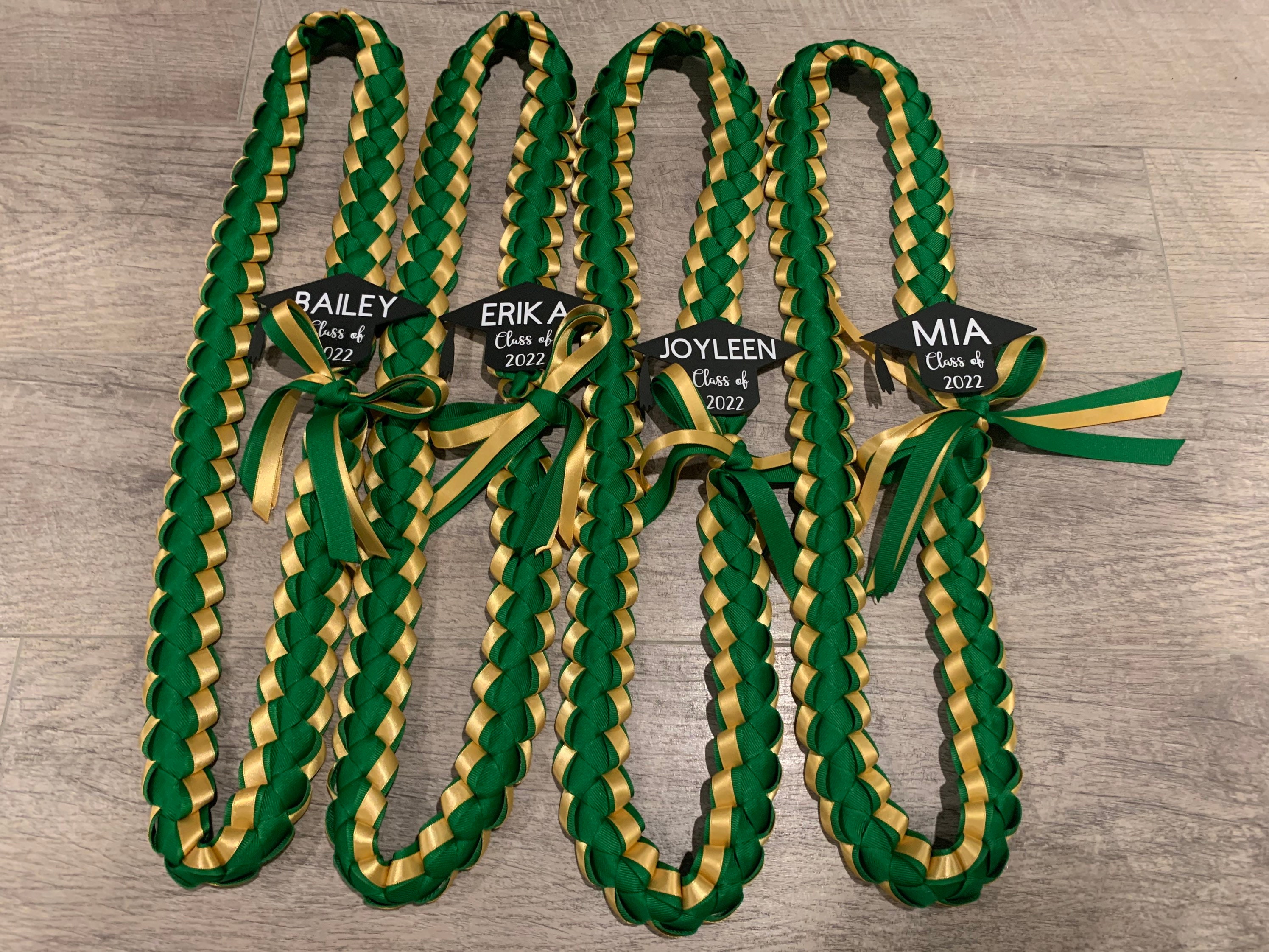 Satin and Grosgrain Lei With Personalized Graduation Cap - Etsy