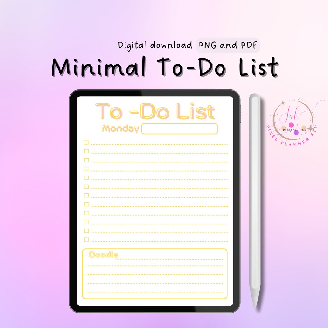 Minimal To-do List Goodnotes Planner Digital Planner App Notability ...