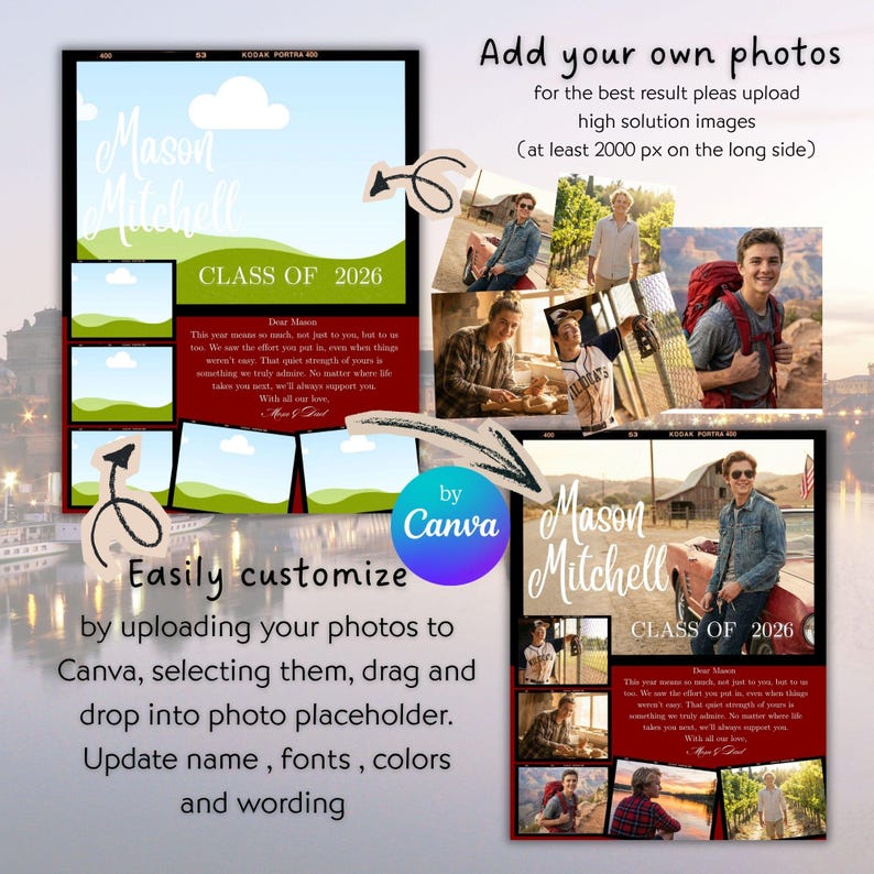 Editable Yearbook Ad Template Canva, Full Page Senior Graduation ...