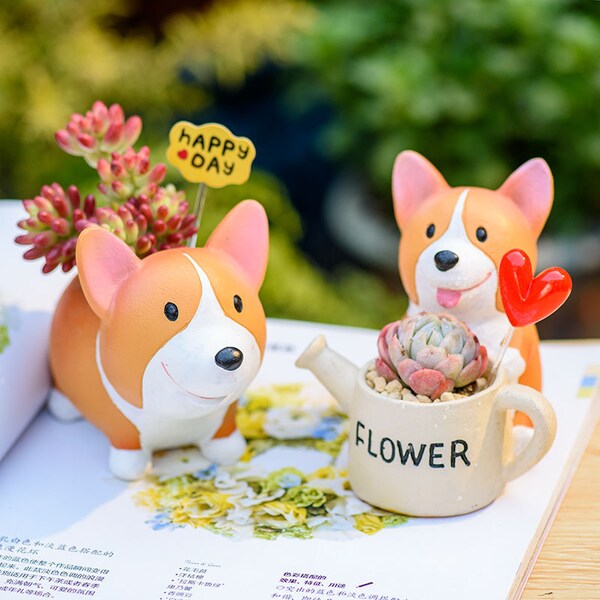Corgi Planter - Etsy