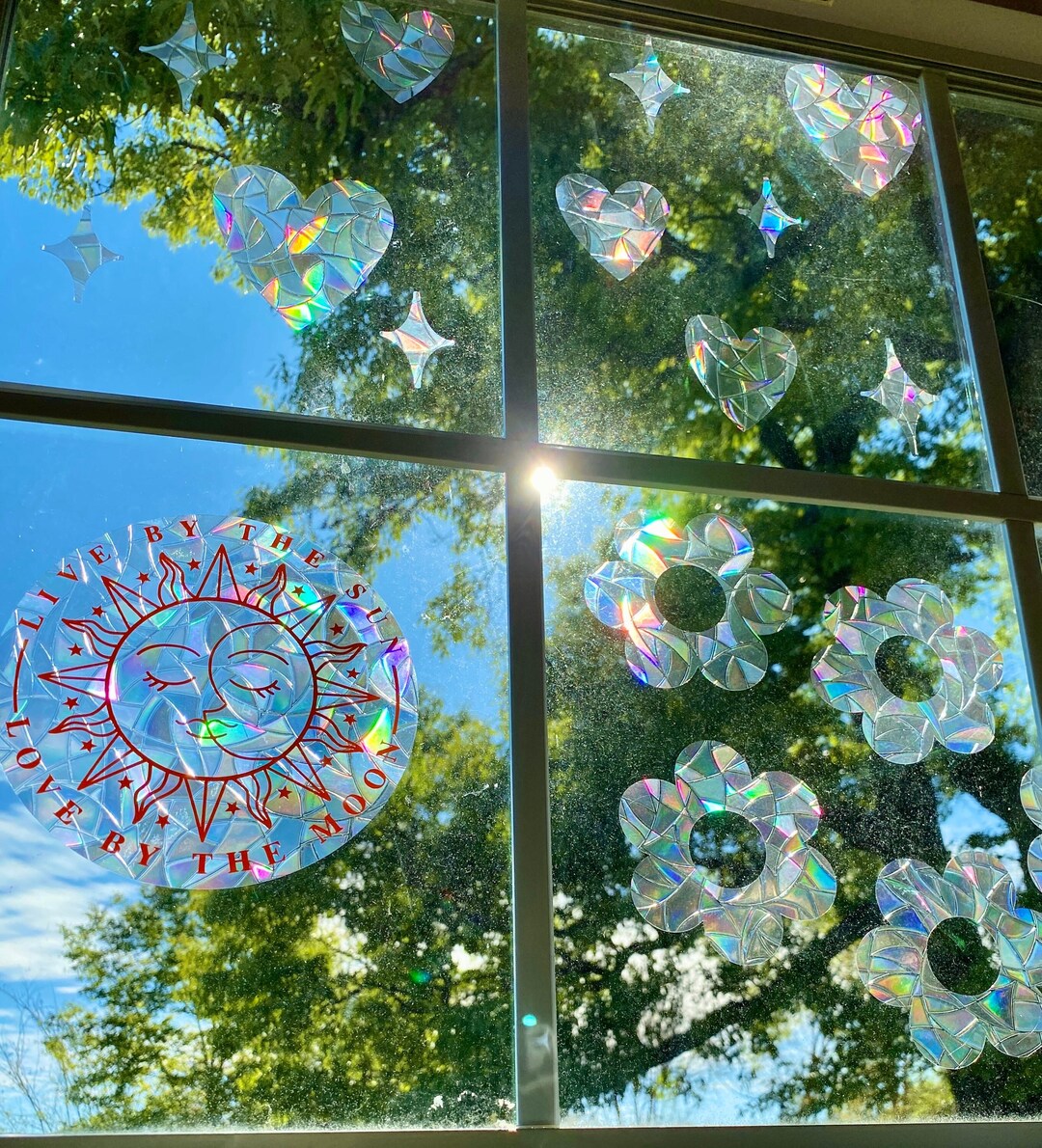 Large Flower Suncatchers set of 12 / Hippie Decor / Renter Friendly ...