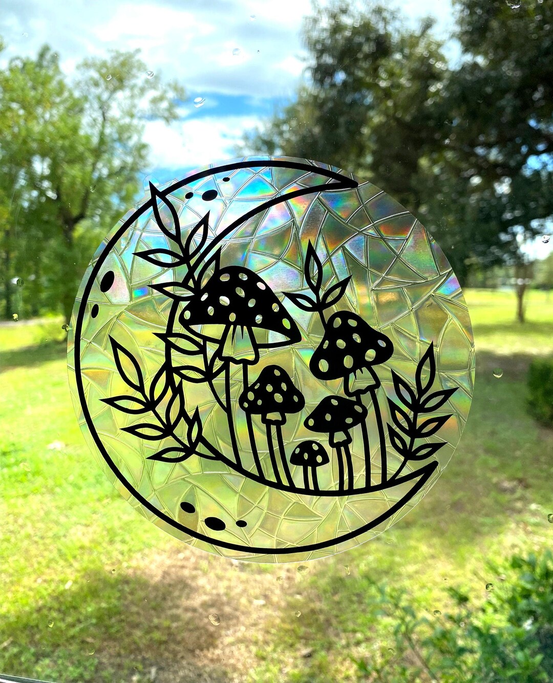 Whimsigoth Moon Suncatcher Sticker / Forest Fairy Suncatcher Cling ...