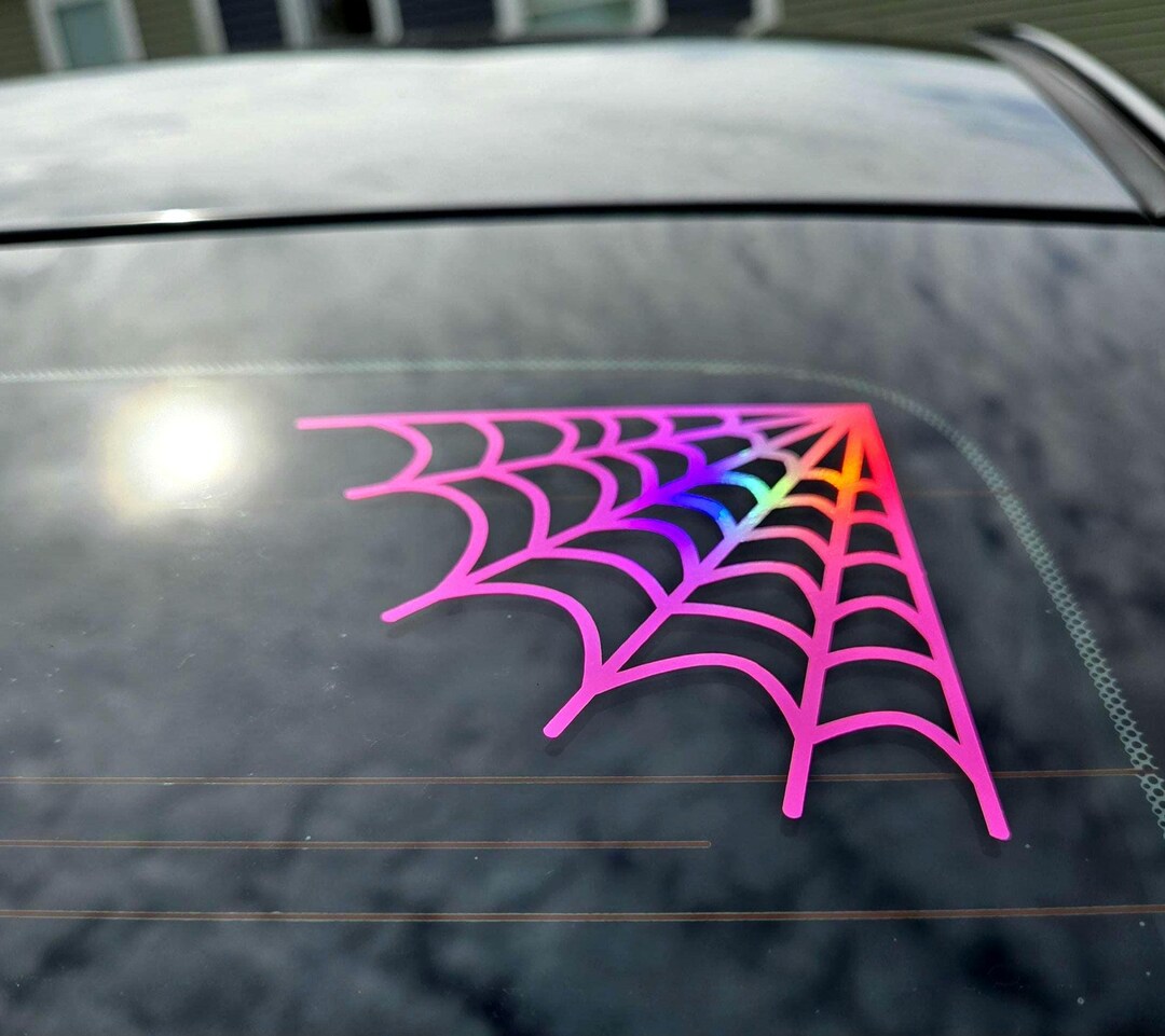 Holographic Spider Web Sticker / Corner Spider Web Sticker / Gothic Car ...