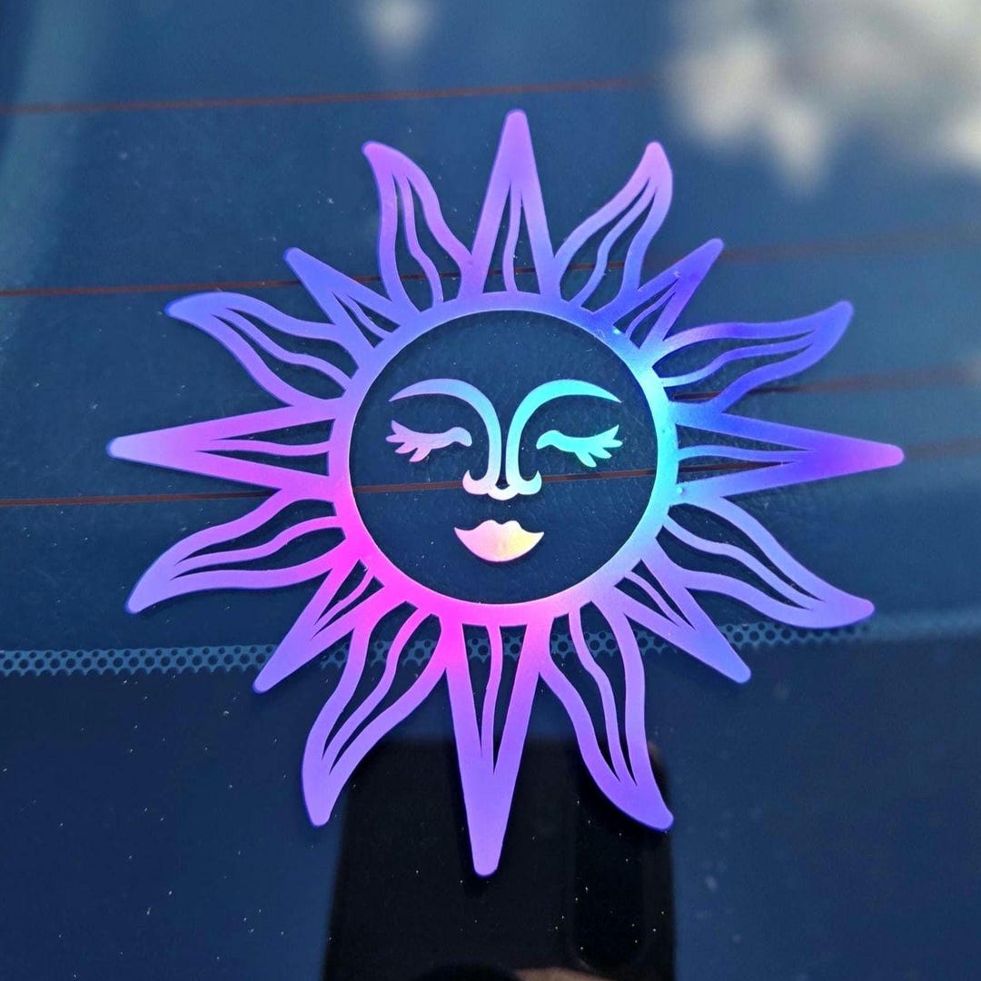 Celestial Sun Sticker / the Sun Sticker / Holographic Sticker / 90s Sun ...