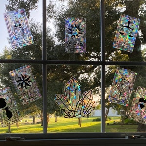 Tarot Card Suncatcher Window Cling (set of 4) / Celestial Suncatchers ...