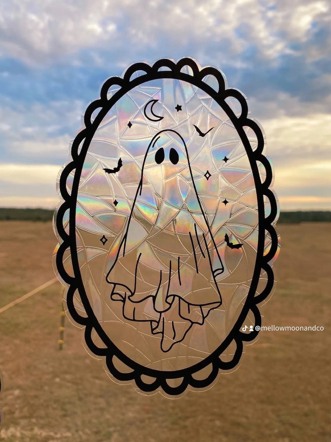 Spooky Ghost Suncatcher Sticker Cling / Whimsical Ghost Art / Weirdcore ...