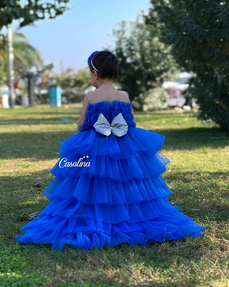 Dulce Dress Royal Blue Knee Length Royal Blue Girls Dress Etsy