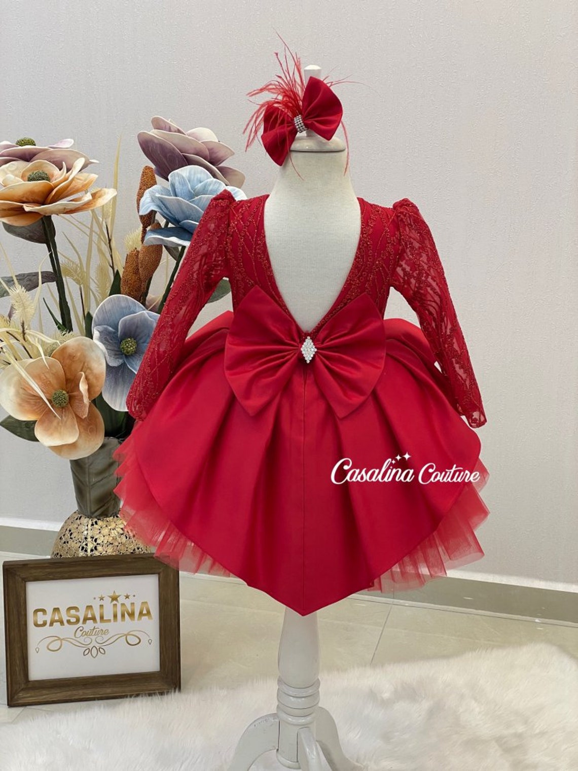 Cassandra Dress Shiny Red Red Baby Girl Dress Red Toddler - Etsy