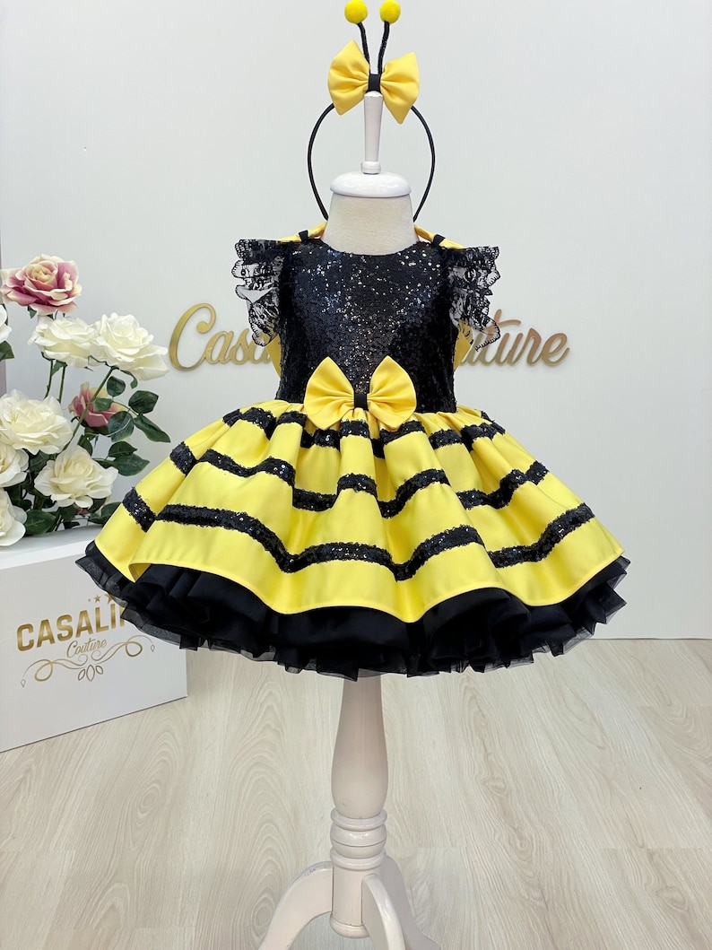 Bee Dress. Baby Girl Dress for Bee Birthday. Bee Costume. - Etsy