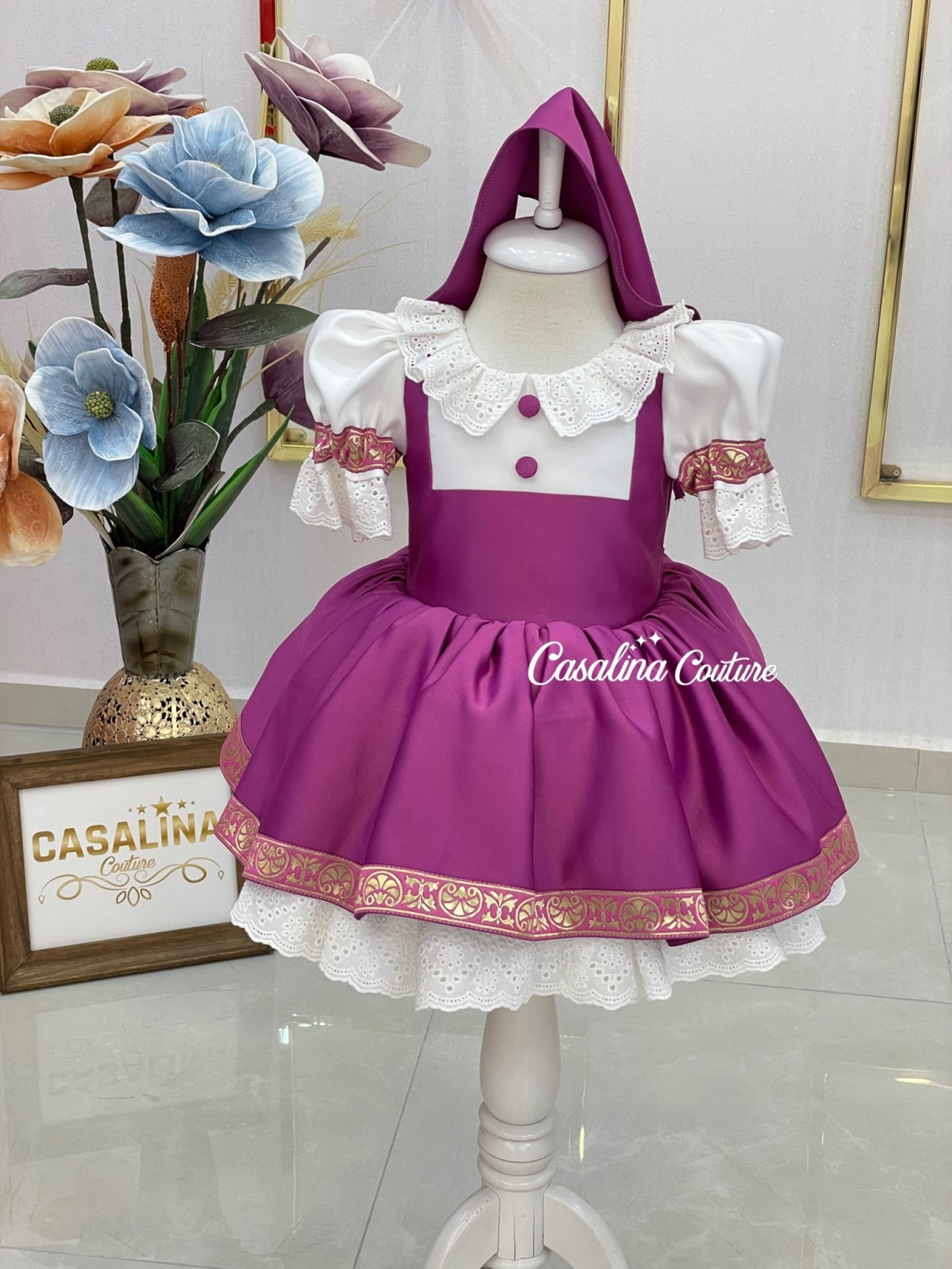 Masha Dress Masha Themed Baby Girl Dress Puffy Knee Length - Etsy