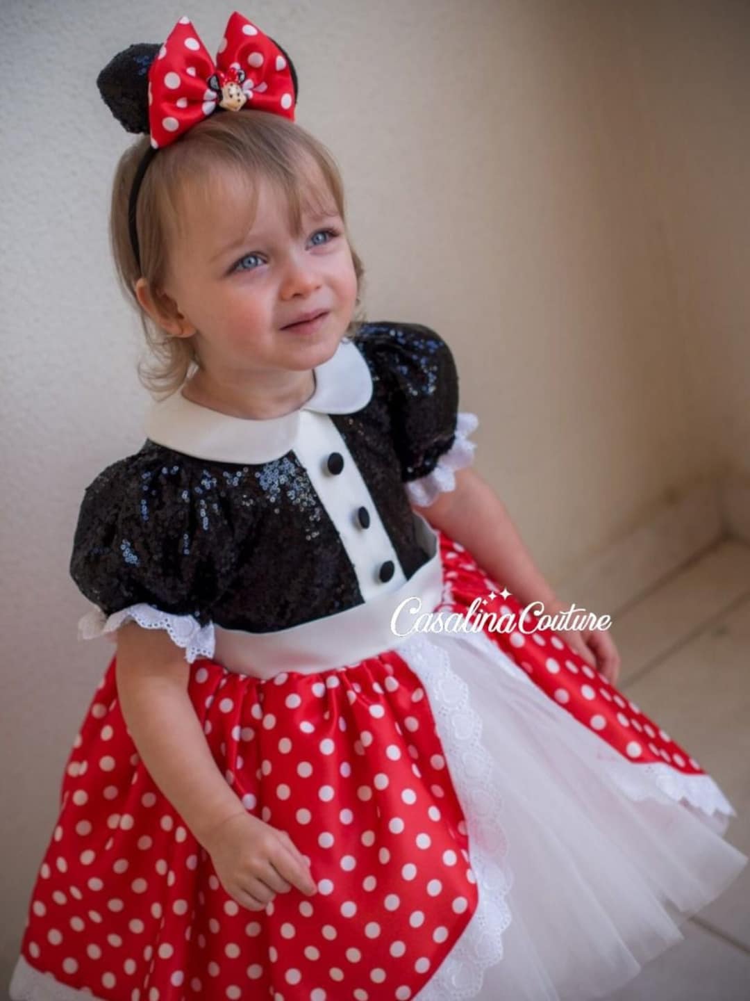 Minnie Dress Red , Red Minnie Mouse Dress With Shiny Sequin Fabric ...