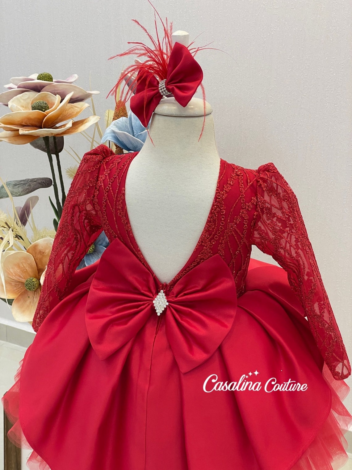 Cassandra Dress Shiny Red Red Baby Girl Dress Red Toddler - Etsy