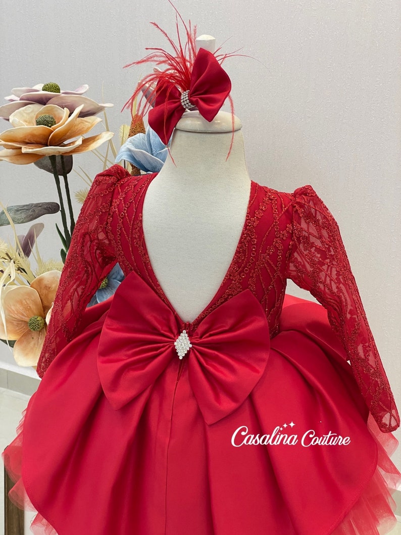 Cassandra Dress Shiny Red Red Baby Girl Dress Red Toddler - Etsy