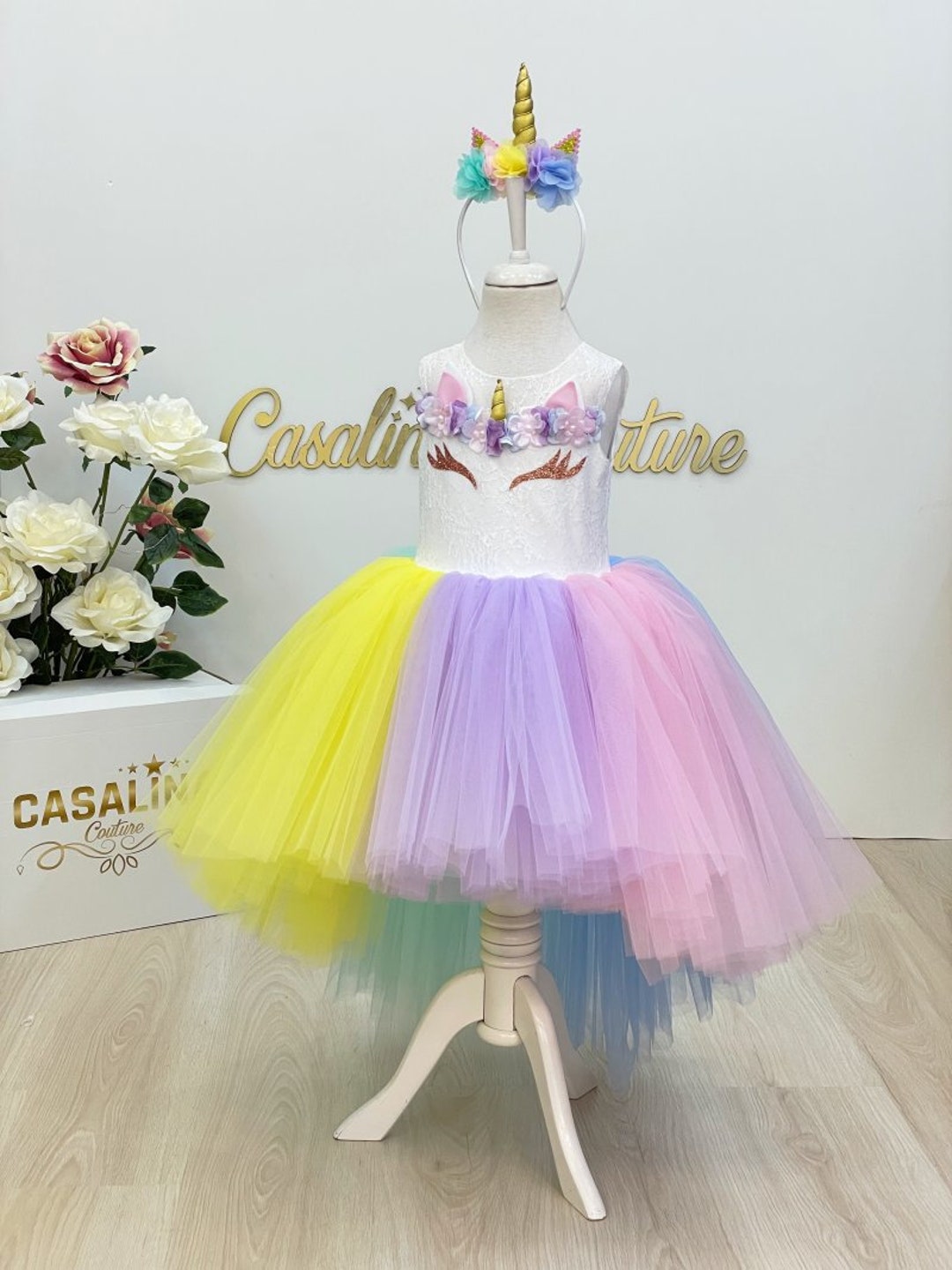 Gigi Unicorn Dress, Knee-length Girl Unicorn Costume for Baby Girls ...