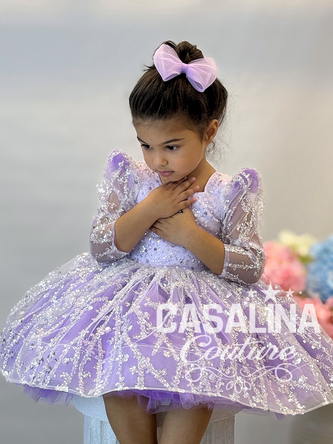 Marissa Dress Lilac. Gorgeous Easter Girl Dress. Knee Length Birthday ...