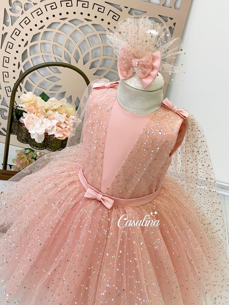 Abigail Dress. Powder Pink Color Knee Length Tulle Lined Baby - Etsy