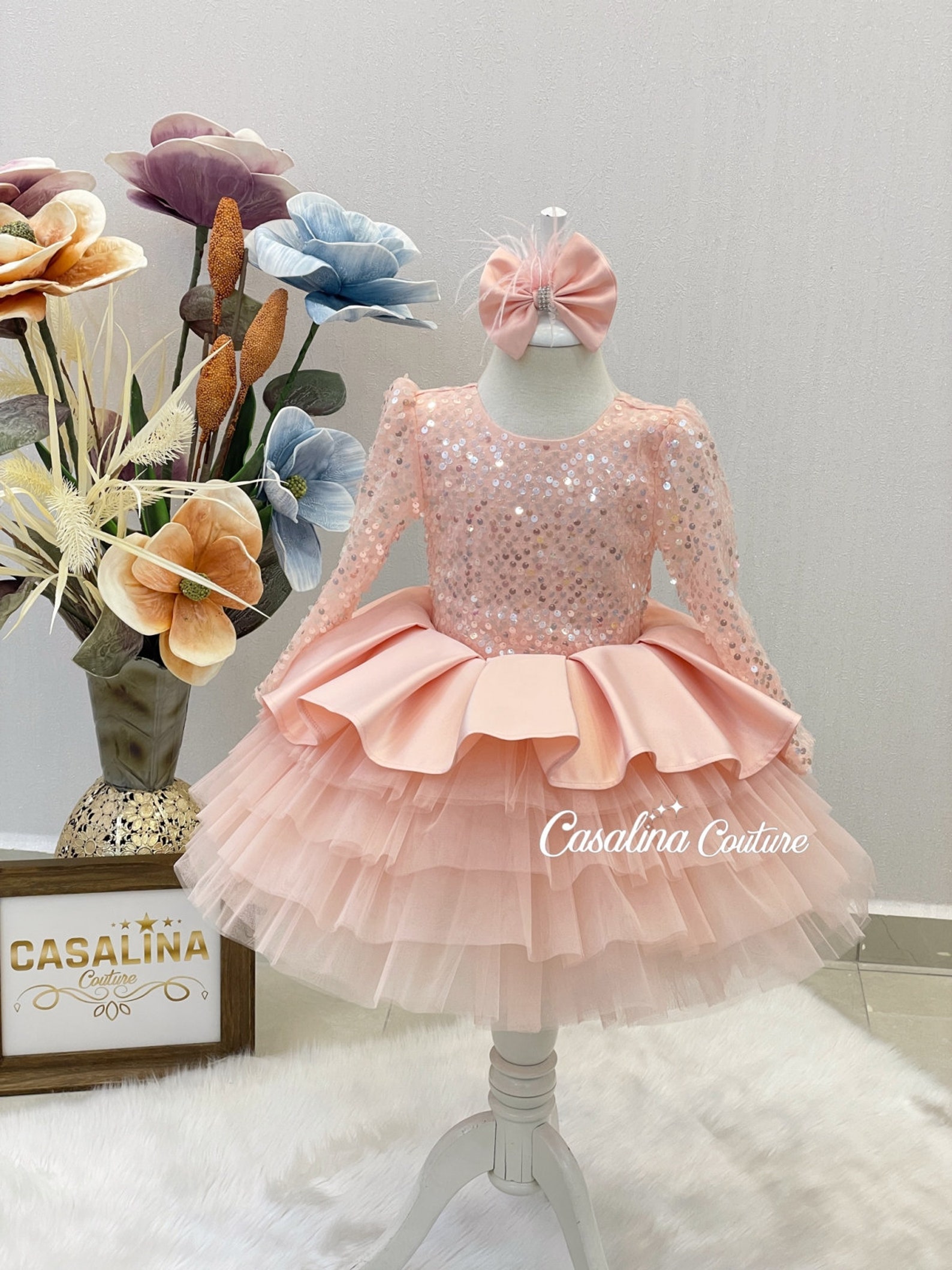 Cassandra Dress Shiny Powder Sparkling Flower Girl Dress - Etsy