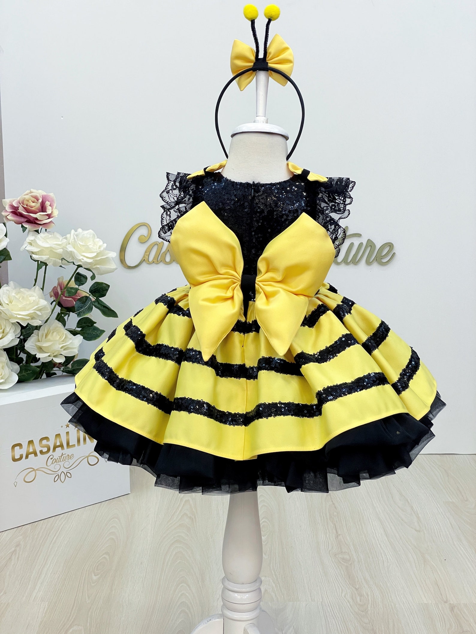 Bee Dress. Baby Girl Dress for Bee Birthday. Bee Costume. - Etsy