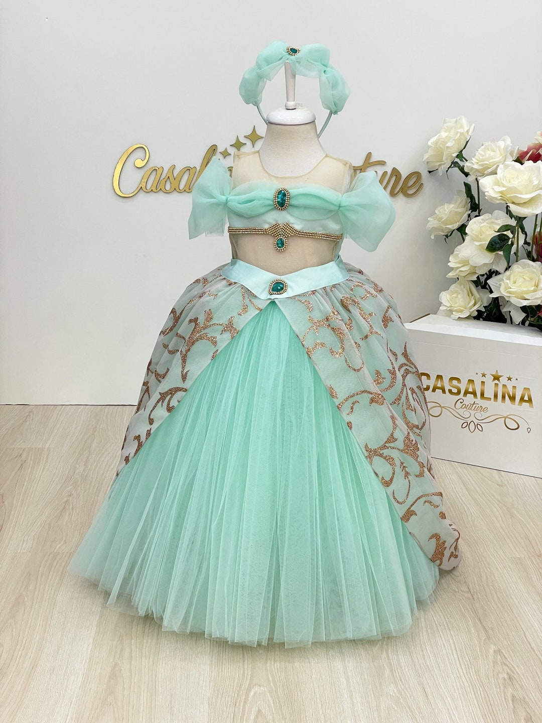 Princess Jasmine Dress. Aladdin Theme Costume. Baby Girl Dress ...