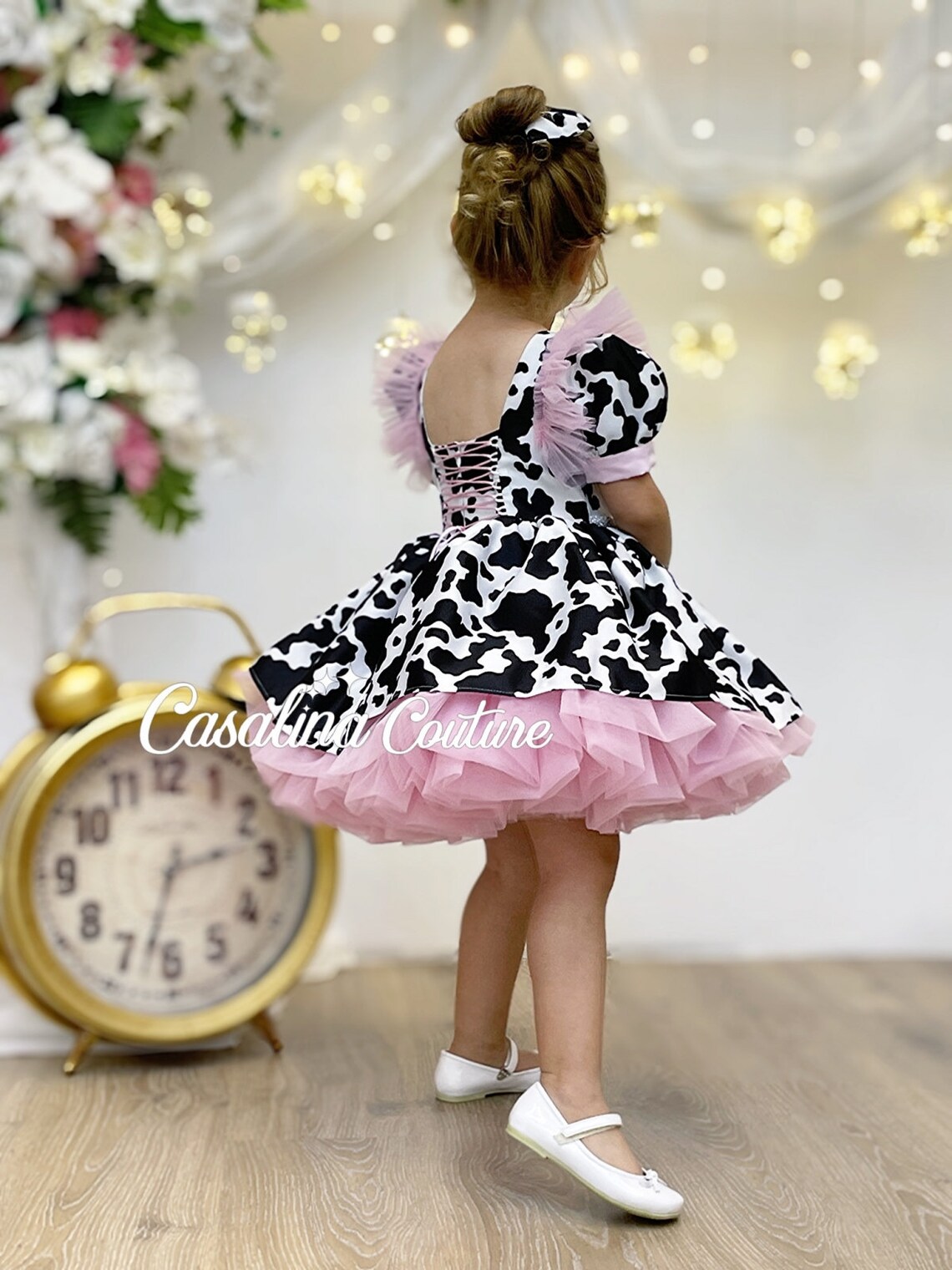 Cow Dress Cow Theme Baby Girl Dress Cow Dress Pink Skirt - Etsy