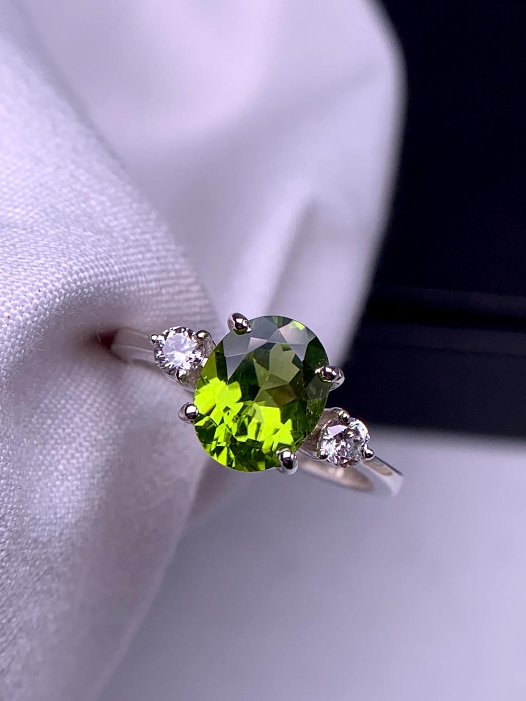 Oval Peridot Sterling Silver Ring | August Birthstone, Promise Ring - Etsy