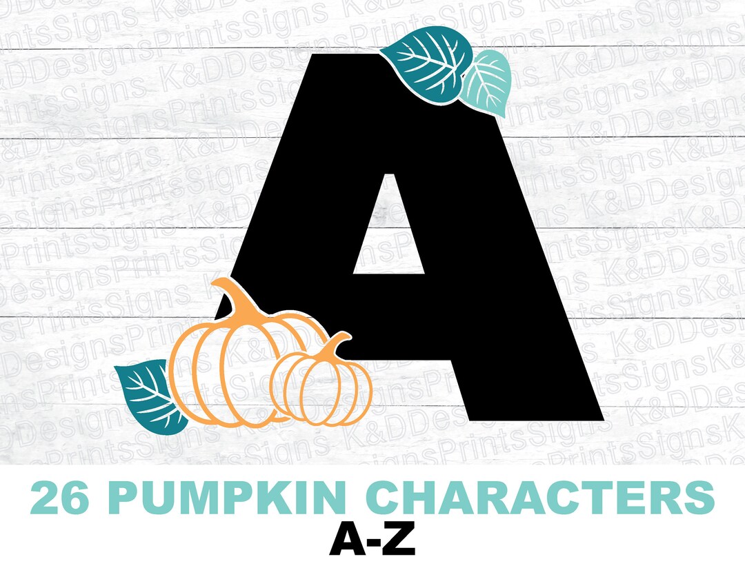 Pumpkin Alphabet SVG, EPS & PNG, Fall/halloween Monogram, Digital ...